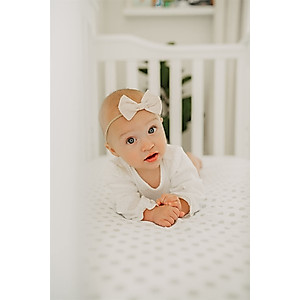 NODNAL CO. 3 Fitted Gray Mini Crib Pack n Play Playard Portable Crib Sheets Set - 100% OEKO-TEX Cotton Baby Girl/Boy Nursery Bedding, Gender Neutral Polka Dot Stripe Travel Pack and Play Playpen Sheet