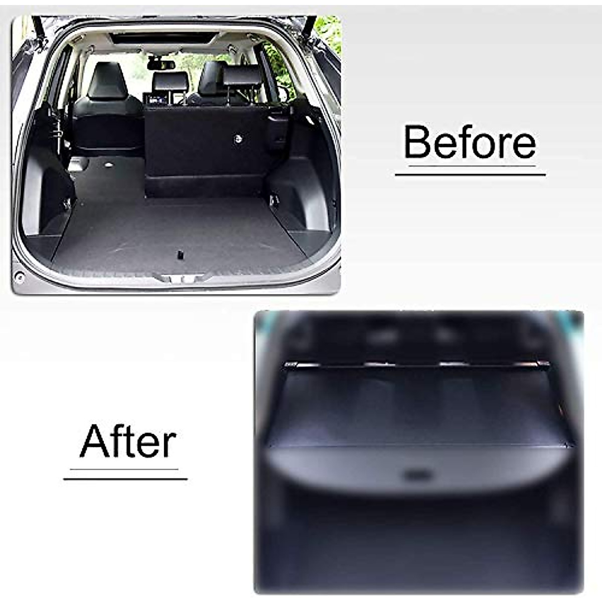 kaungka Cargo Cover Retractable for 2015-2024 Ford Edge Black (There is no Gap Between The Back Seats and The Cover)