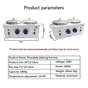 Double Wax Warmer, Professional Electric Wax Heater Machine Dual Paraffin Facial Skin SPA Equipment with Adjustable Temperature Set