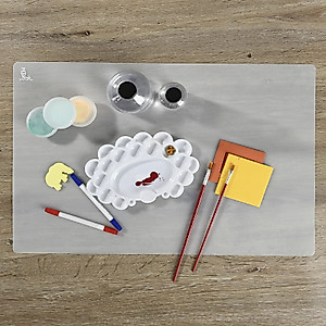 Thick Silicone Counter Mat Large 23.4"by15.6", Heat Resistant Mat for Kitchen Table/Countertop Protector/Non Stick Pastry Baking Mat Placemats, Silicone Mat for Crafts Kids, Super Kitchen Clear