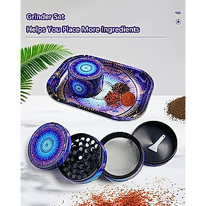 Grinder and tray set(Boho Sun and Moon)