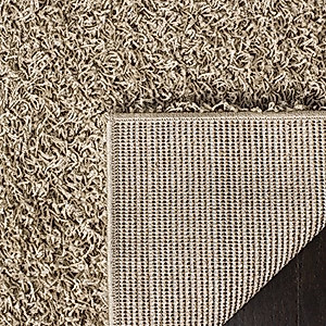 SAFAVIEH Athens Shag Collection Area Rug - 8' x 10', Beige, Non-Shedding & Easy Care, 1.5-inch Thick Ideal for High Traffic Areas in Living Room, Bedroom (SGA119G)