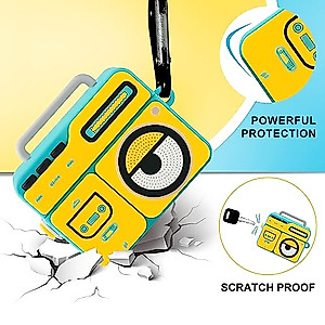 Buewutiry Compatible with Airpods Pro Case - Silicone Yellow Case for Airpod Pro 2nd Generation Case Cover - Funny Case for Airpods Pro 2 Case with Keychain for Men and Women (Yellow)
