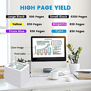 BINKSYLER 280 281 XXL Ink Cartridges Replacement for Canon PGI-280XXL CLI-281XXL PGI 280 CLI 281 XXL Work for Canon Pixma TS8320 TS9120 TS8120 TS8220 TS8222 (PGBK/BK/Photo Blue/C/M/Y) 6 Pack