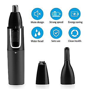 Aotesbu Ear and Nose Hair Trimmer Clipper, Professional USB Rechargeable Painless Facial Hair Trimmer for Men and Women, 3 in 1 Lightweight IPX7 Waterproof Nostril Nasal Hair Vacuum Cleaning System