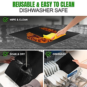Toaster Oven Liners Reusable for Ninja Air Fryer Bottom Heat Resistant Mat 3 Pack, Compatible with Cuisinart Air Fryer Toaster Oven 12"x12" Airfryer Liner, Heavy Duty Nonstick Square Air-Fryer Mats