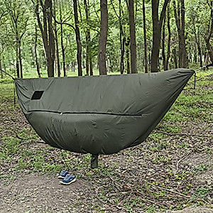 Onewind Premium Hammock Zipper Windsock for Zipper Netted Hammock, Hammock Winter Sock for Wind Blocker, Lightweight and Wind-Resistant Protector for Cold Weather, OD Green