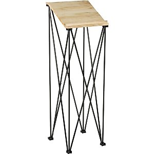 Portable Folding Lectern, Angled Top, Carrying Bag (Birch Wood and Metal)