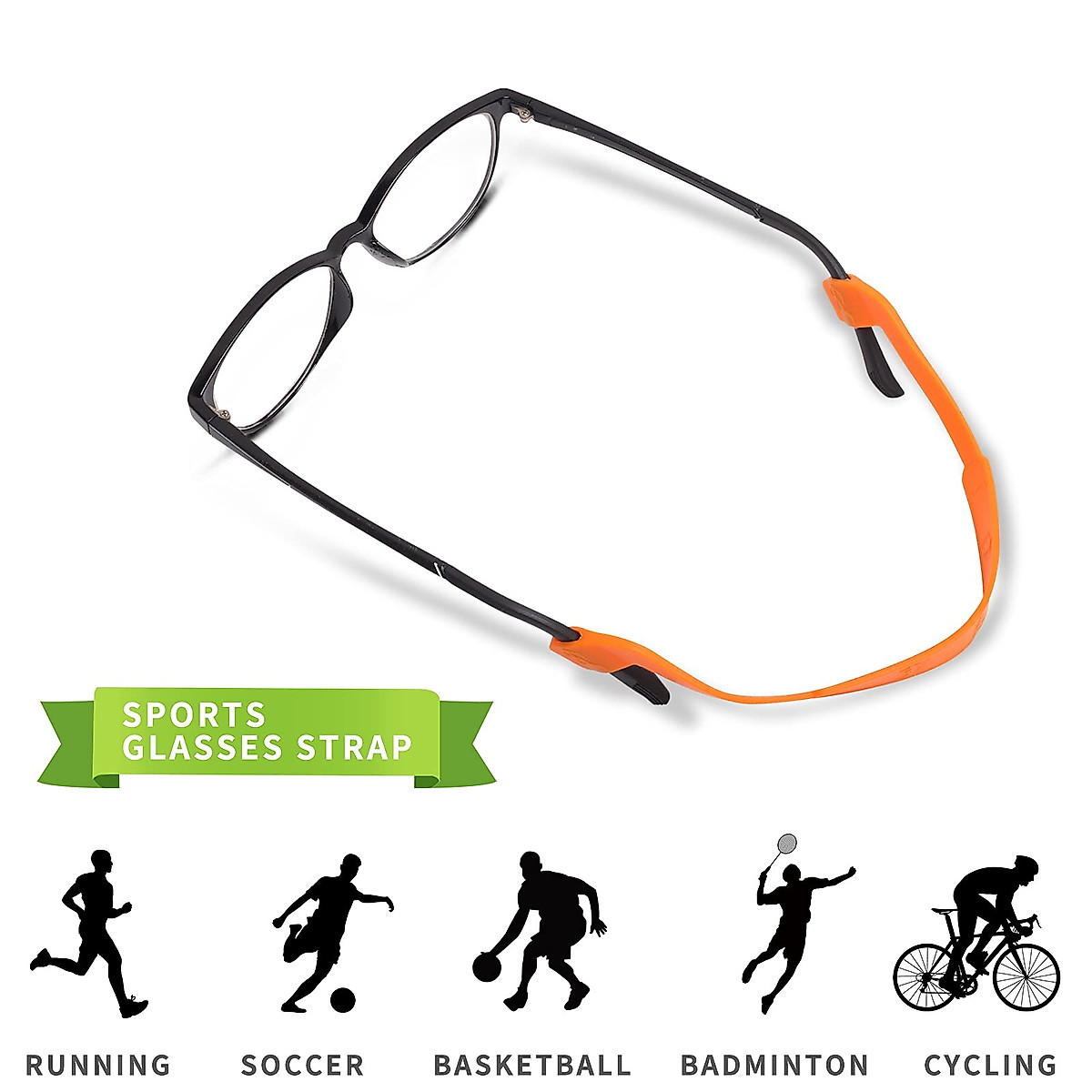 WSYUB 12 Pcs Kids Silicone Glasses Straps, Anti-Slip Kids Sports Eyeglasses Sunglasses Strap, Glasses Band Holder, Soft Elastic Eyewear Retainers, 8.4inch, 24 Pieces