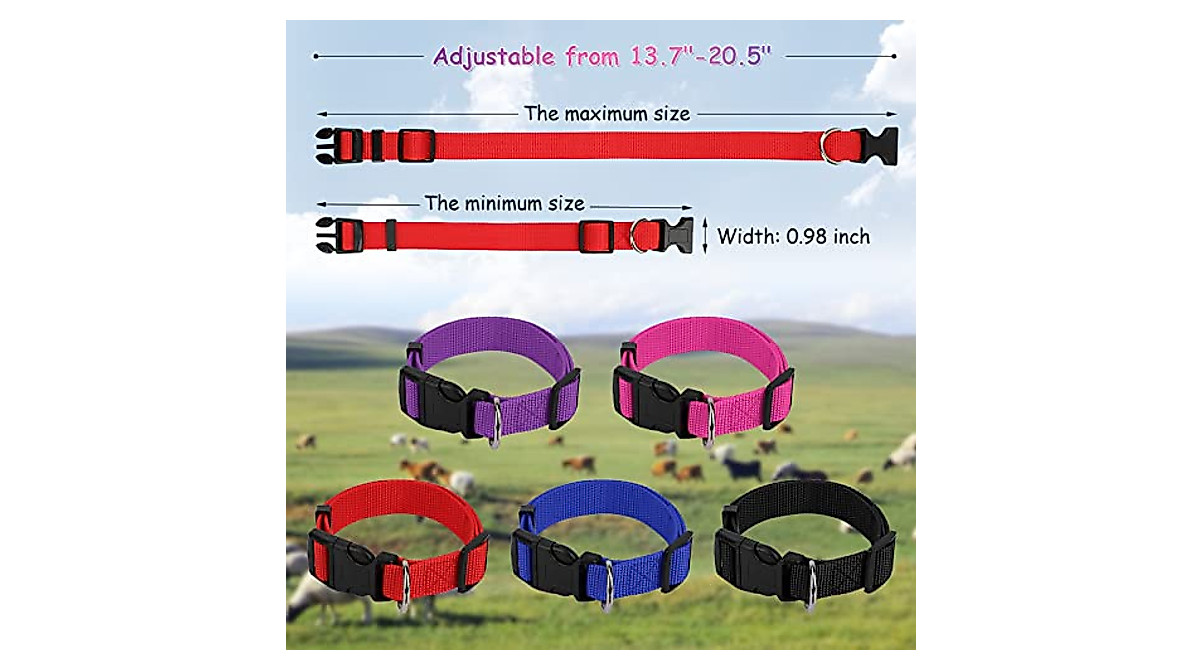 Adjustable Goat Collars with Bells - GINDOOR 5 Pack