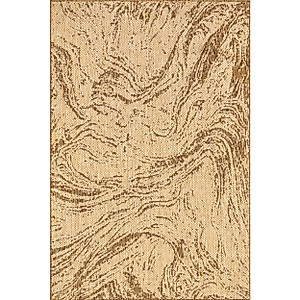 nuLOOM 5' x 8' Outdoor Performance Area Rug, Stain Resistant, Weather Resistant, High Traffic, Patio, Balcony, Outside, Marsha Brown