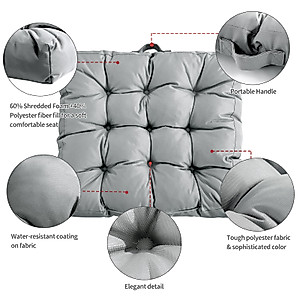 HOMBYS Waterproof Outdoor Chair Cushions, Patio Chair Cushions for Outdoor Furniture Shredded Memory Foam Filling, Floor Pillow for Adults, 22" x 22"Square Chair Pads, Soft and Durable