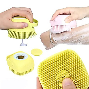 INGVY Dry Brushing Body Brush Exfoliating Body Scrub Bath Brush Bath Brush Silicone Massage Brush Creative Refillable Liquid Shower Bath Ball Brush