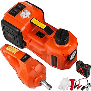 VEVOR Electric Car Jack, Electric Hydraulic Jack 3 Ton(6600 lbs) with Tire Inflator Pump and Electric Wrench, DC 12V Car Floor Jack Electric Jack Lift for an Emergency Tire Change