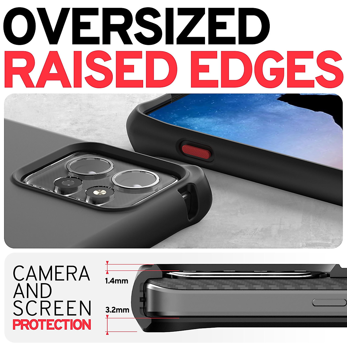 ITSKINS Spectrum Solid Protective Phone Case Compatible with Motorola ThinkPhone, Slim Hybrid Case, Anti-Slip, Heavy Duty Shockproof Cover, Military Phone Case | Black