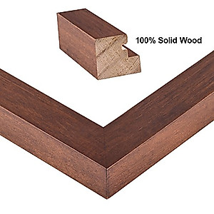 RPJC 5x7 Picture Frames Made of Solid Wood High Definition Glass for Table Top Display and Wall Mounting Photo Frame Brown