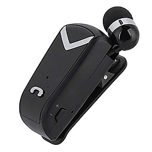 Zerone Fineblue Wireless Bluetooth Headset, in-Ear Retractable Business Noise Cancelling Lavalier Earphone with Mic Suitable for Business/Workout/Driving
