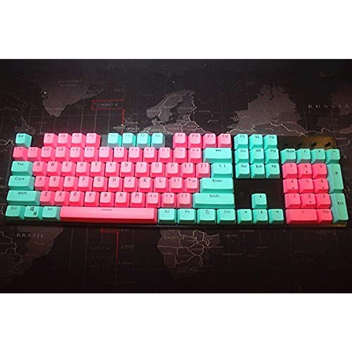 17 Keys Numeric Keypad Numpad Key Cap Number Pad PBT Doubleshot Backlit Keycaps OEM Height ANSI Layout for Cherry MX Switch Gaming 60% 87 104 108 Mechanical Keyboard (Miami NO.1)