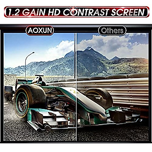 Aoxun 120" Motorized Projector Screen - Indoor and Outdoor Movies Screen 120 inch Electric 4:3 Projector Screen W/Remote Control