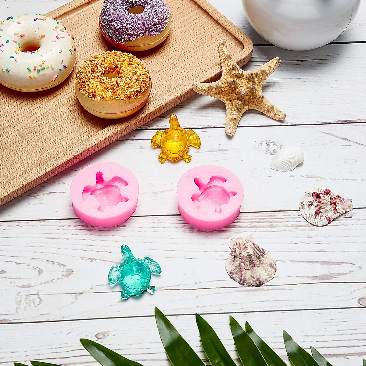 2 Pieces Sea Turtle Silicone Mold Turtle Candy Fondant Mold Tortoise Chocolate Making Mold for DIY Baking Cake Desserts Decoration Tools