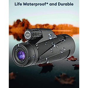 New 2023 Monocular Telescope High Powered Monocular with Smartphone Adapter & Metal Tripod - BAK4 Prism Monocular with Clear Low Light Vision for Wildlife Hunting Camping Travelling