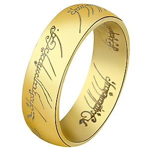 Forbidden Body Jewelry The One Ring: Yellow Gold Finish Stainless Steel, Size 8