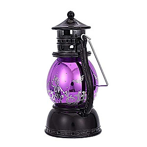 Outdoor Lights Purple Halloween Decoration Kerosene Lamp Retro Lights Pony Lights Creative Ghost Festival Atmosphere Lights for Home,Garden,Yard,Decorations