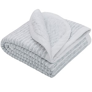 NTBAY Jersey Cotton Quilted Toddler Blanket, Breathable and Warm for Boys and Girls Baby Blanket, 30x40 Inches, Grey Wave