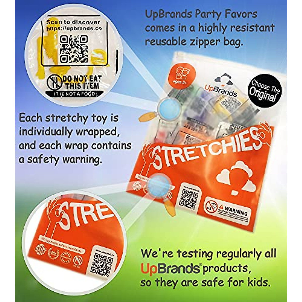 UpBrands 144 Party Favors for Kids Stretchy Skeleton Bulk Set, 12, Kit for Birthday's, Halloween, Goodie Bags, Easter Egg Basket, Pinata Filler, Small Toys Classroom Prizes