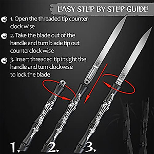 GOOD WORKER Japanese Utility Knife - Letter Opener - Envelope Opener - Mail Opener - Small Black Fixed Blade Knife for Men Women - Kubaton - Secret Santa Gift 130129