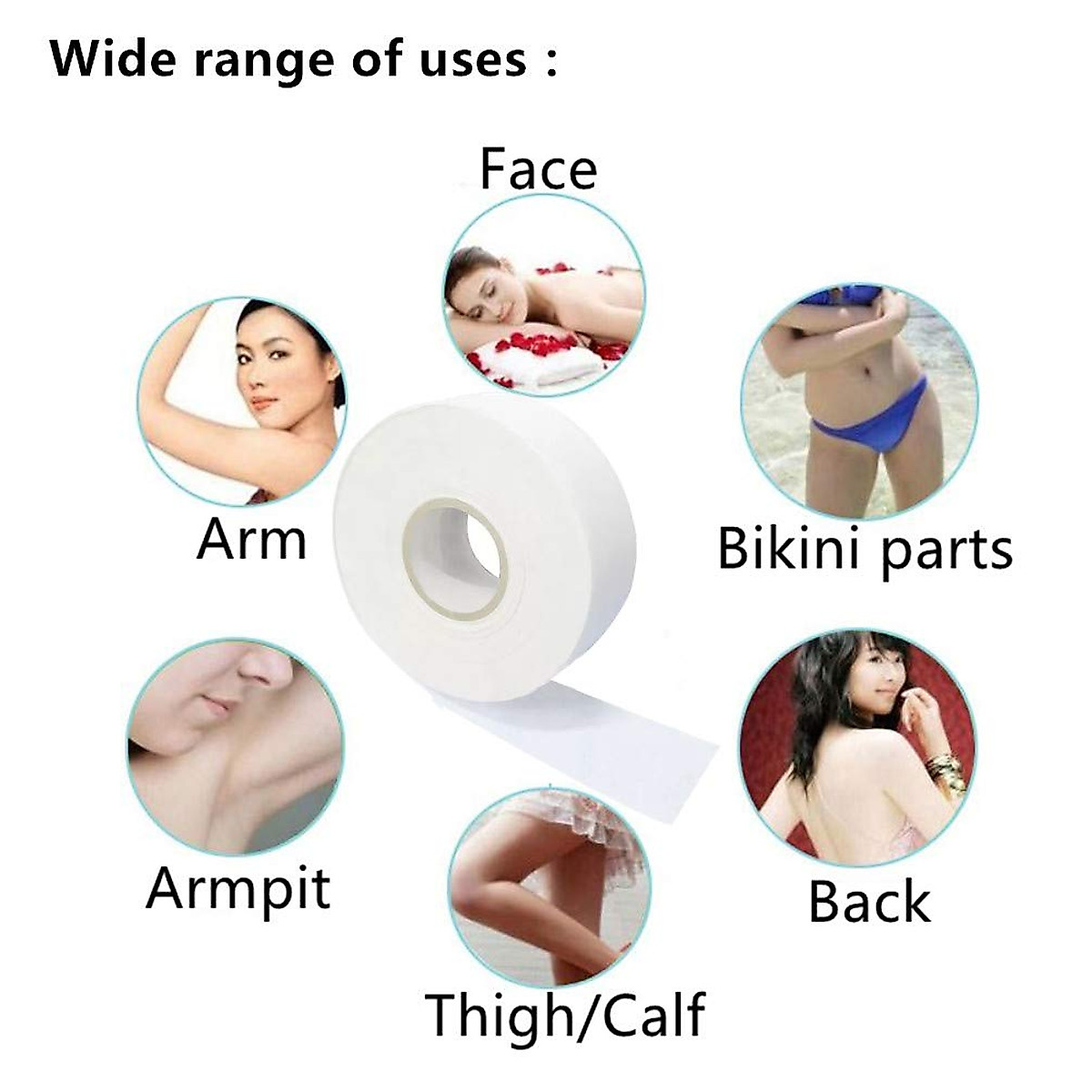 XICHEN 100Yards White large roll non-woven hair removal roll paper disposable beeswax hair removal special paper, underarm/hand/leg/bikini part Body Hair Removal