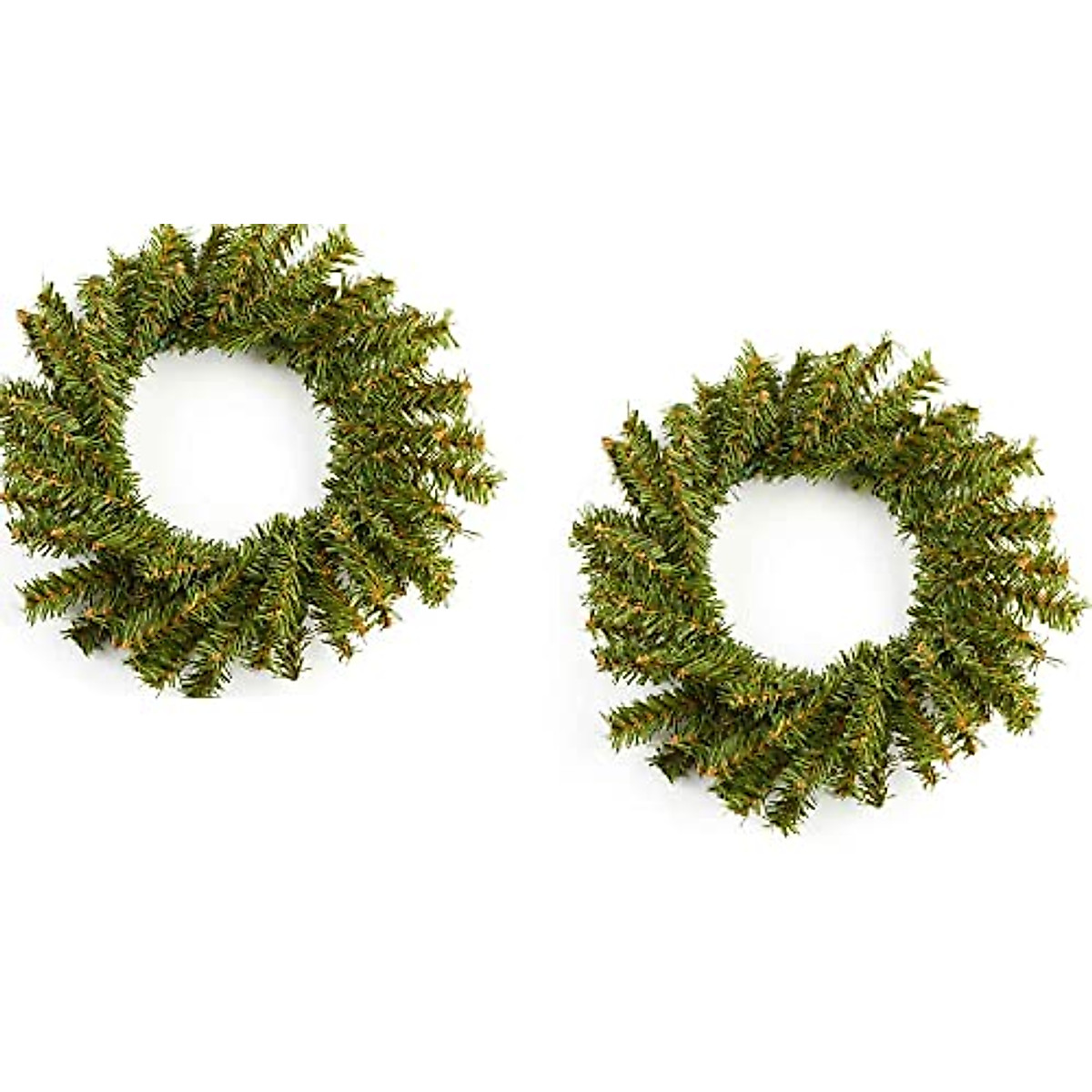 Pack of 2 Artificial Holiday Pine Wreaths (7 Inch) by Factory Direct Craft - Small Christmas Pine Wreaths Holiday Decoration for Kitchen Cabinets, Dining Room Chairs and Holiday Tables