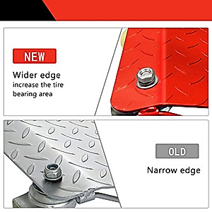 HONYTA Red Dollies 4 Pics Heavy Duty 6000-Pound Capacity Vehicle Dollies with Brakes