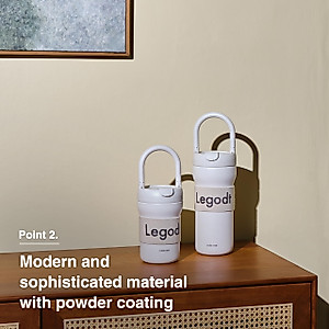 Odense Legodt 2 Way Tumbler 24oz with 2 in 1 Lid & Flexible Handle - Straw Available Insulated Travel Coffee Mug with Leak Proof - Double Stainless Steel Keeps Drinks Hor or Cold(Sweet Pumpkin)