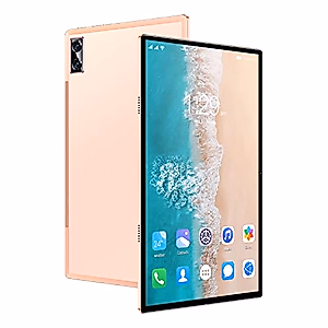 RTLR 10 Inch Tablet, 10 Inch IPS Screen 5G WiFi Dual Band Tablet PC for Travel (Gold)