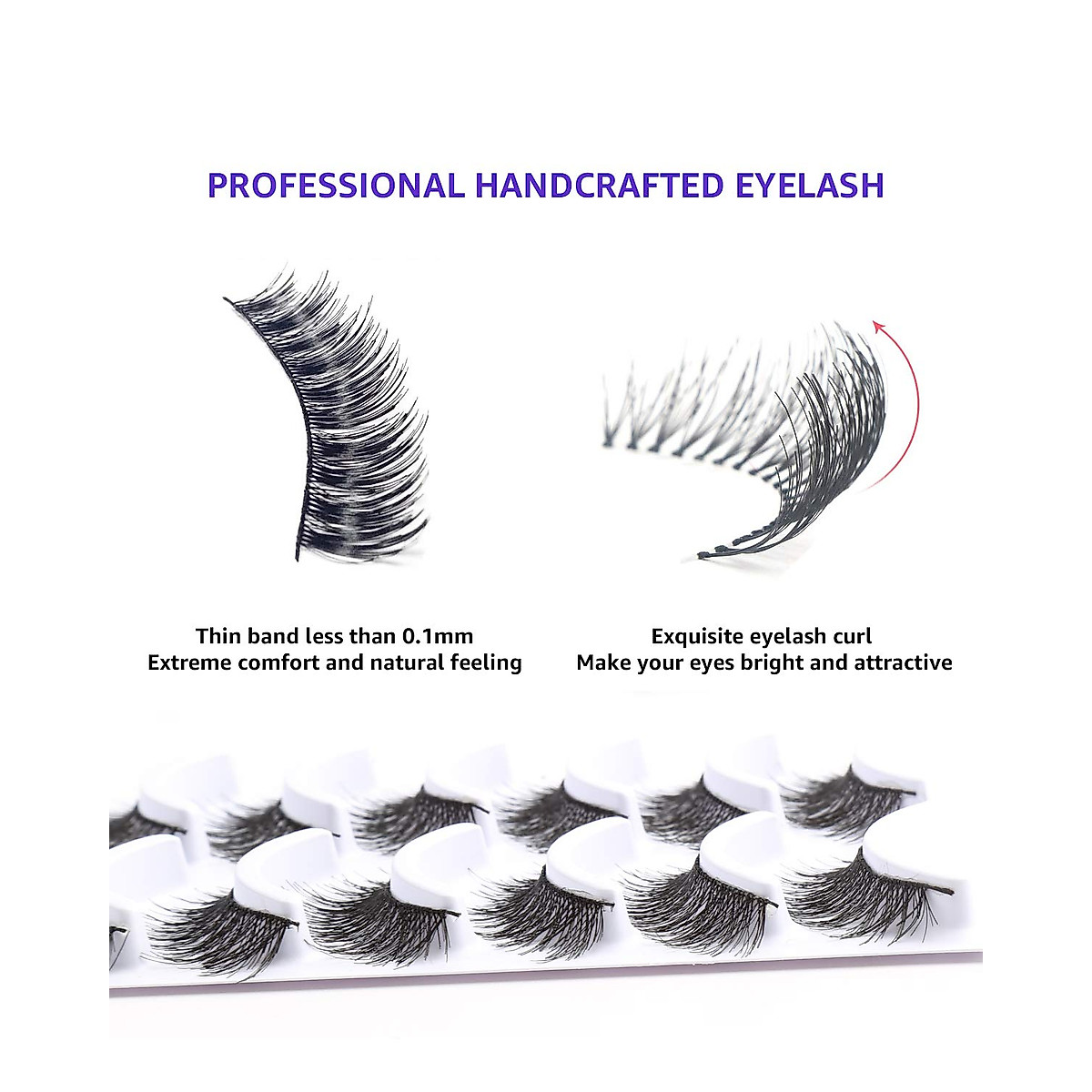 Bella Hair False Eyelashes Variety Pack, 60 Pairs Reusable Handmade Fake Eyelashes in 6 Styles, Specialized Natural Soft, Criss-Cross, Wispies Lashes for Daily, Casual Events, Daytime Outings and More