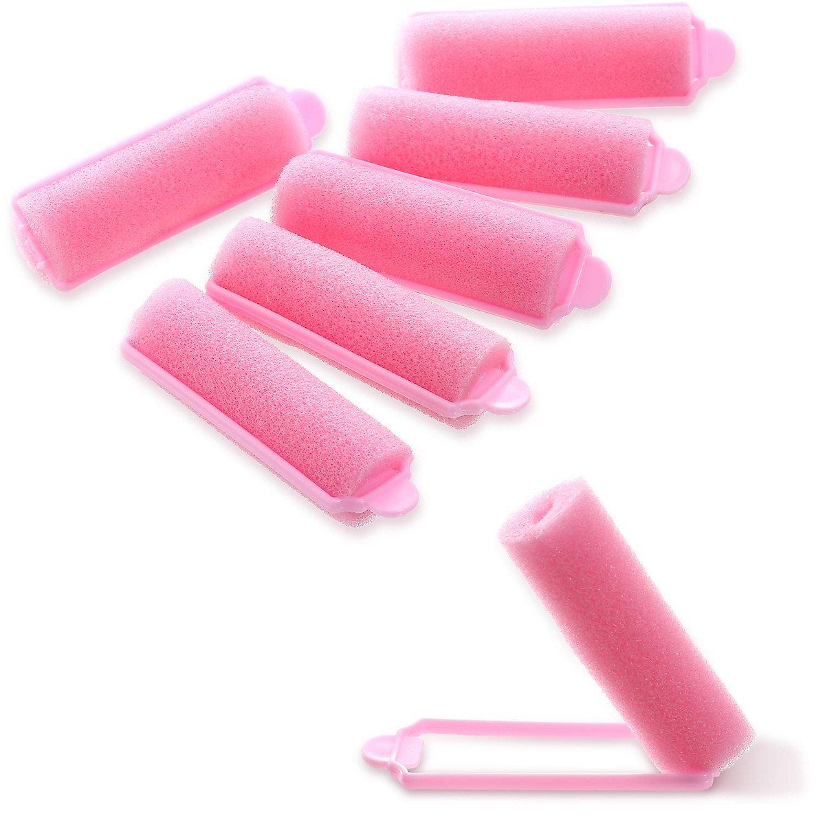 Zhehao 36 Pcs Sponge Hair Rollers Small Pink Foam heatless curls Rollers Flexible Sleeping Hairdressing Curler for Women Hair Styling(0.79 x 2.76 Inch,Pink)(0.79 x 2.76 Inch,Pink)