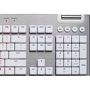Logitech G815 LIGHTSYNC Full-Size Wired Mechanical GL Tactile Switch Gaming Keyboard - White (Renewed)