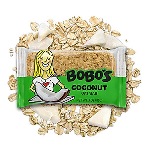 Bobo's Oatmeal Bars, Coconut, Gluten Free Vegan Whole Grain Oat Bars, Pack of 12