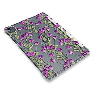 Cute Purple Flowers Kawaii case Compatible with iPad Mini Air Pro 7.9 8.3 9.7 10.2 10.9 11 12.9 inch Pattern Cover New 2022 2021 Trifold Stand 3 4 5 6 7 8 9 Generation 527 (10.2" 7/8/9 gen)