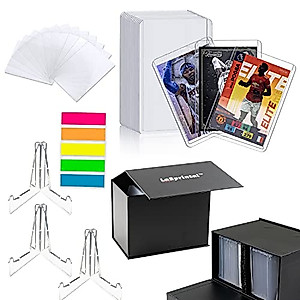 LASPRINTAL 50 Top Loaders for Cards 3" X 4" Regular 35pt & 100 Penny Sleeves, w/Magnetic Card Box – Top Loaders Baseball Card Sleeves Toploader Card Protectors K-Pop Card Sleeves