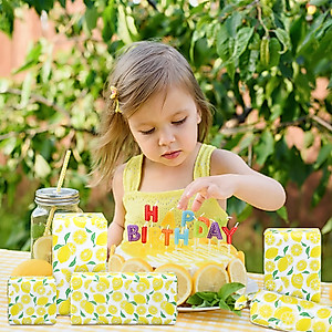 Whaline 100 Sheet Lemon Tissue Paper Spring Summer Lemon Tissue Paper Fruit Wrapping Tissue Paper for Birthday Baby Shower Party Favor Decor Craft Gift Packing Bag Box, 13.8 x 19.7