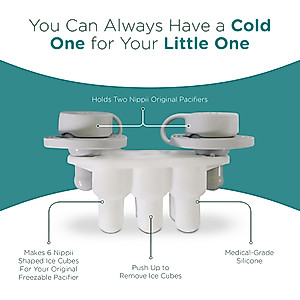 Nippii Ice Cube Tray for Freezable Teether Pacifier - BPA Free Silicone Ice Cube Trays for Freezer - Designed to Fit Nippii Teething Pacifier - Ideal for Baby Teething Relief - Makes 6 Small Ice Cubes