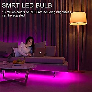 TFOI Smart Light Bulbs A19 E27 RGB Light Bulb WiFi Light Bulb Color Changing LED Lights or DIY Scene Setting Smart Bulb Compatible Alexa/Google Home Smart Light Bulb 80% Energy Saving（9w 2pack）