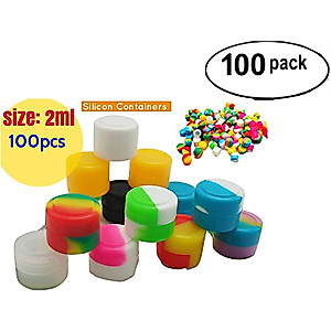 pizety 2ML 100Pcs Silicone Containers Non-Stick Containers Multi Use Storage Reusable Oil Storage Jars