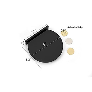 iobiotio Small Acrylic Floating Shelves, Funk Pop Display Shelf, Circle Self Adhesive Wall Shelves, Mini Collectibles Toy Organizers Storage Sticky Shelves, Acrylic, 15cm, Black, 3 Pack