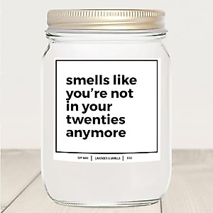 YouNique Designs 30th Birthday Candle Gifts for Women Men, 8 Oz, 30th Birthday Gifts for Her Him, Happy Birthday for Turning 30, Dirty Thirty 30 Year Old Birthday Gifts (Lavender & Vanilla)