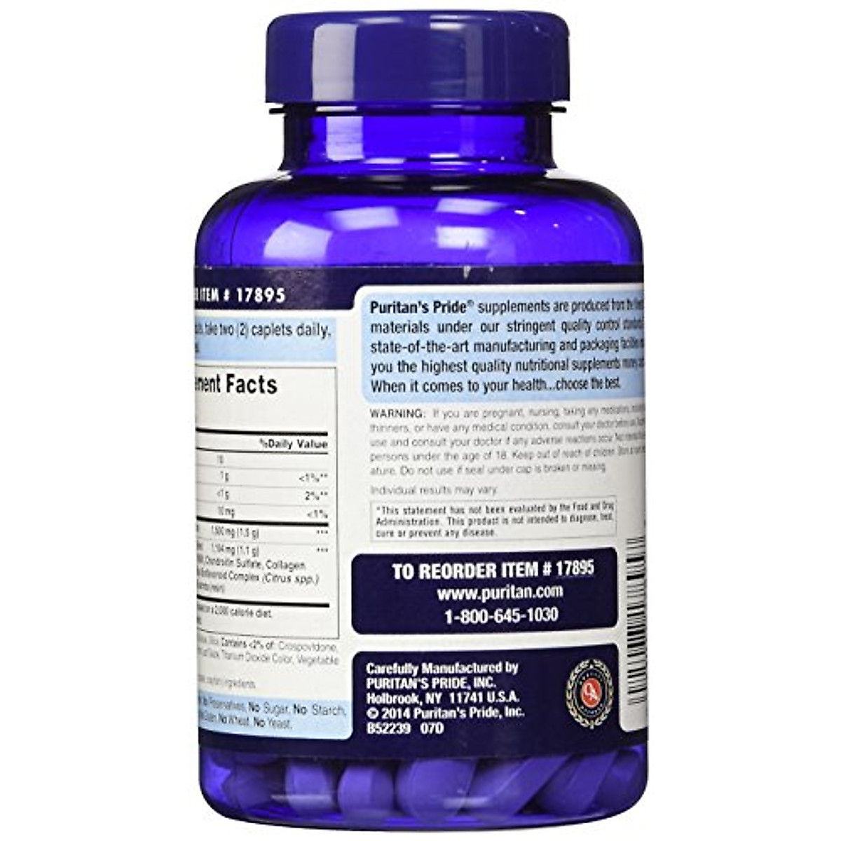 Puritan's Pride 2 Pack of Triple Strength Glucosamine, Chondroitin & MSM Joint Soother Puritan's Pride Triple Strength Glucosamine, Chondroitin & MSM Joint Soother-90 Caplets