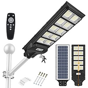 INSDEA 800W LED Solar Street Light Motion Sensor, 60000LM IP66 Waterproof Security Solar Flood Lights Outdoor with Remote Control, Dusk to Dawn Solar Lights for Outside Garden Yard Parking Lot