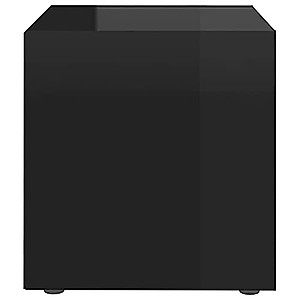 Ground Stand TV Cabinet,TV Unit,Stereo Cabinet,HiFi Cabinet,Gaming Entertainment Center,Home Decor,Open Storage Unit,for Bedroom,Living Room,Office,High Gloss Black 14.6"x13.8"x14.6" Chipboard